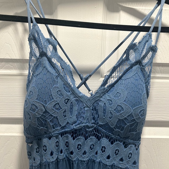 Pink Lily | Dresses | Pink Lily Blue Lace Chemise Dress | Poshmark